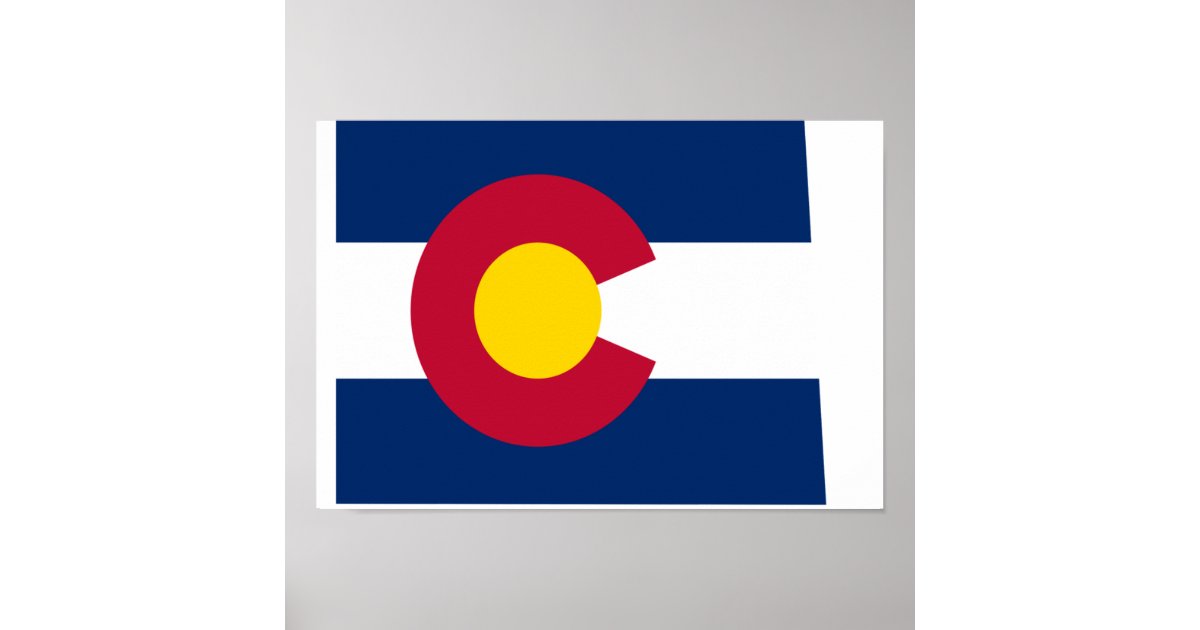 Colorado Flag Map Poster | Zazzle