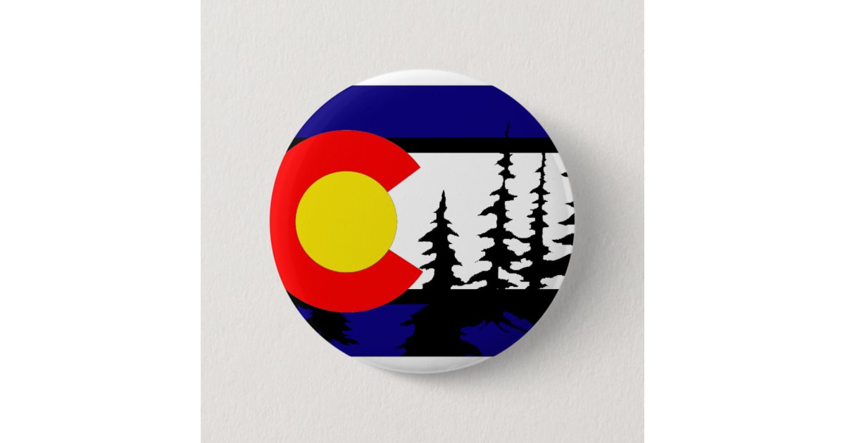 Colorado Flag Tree Silhouette Button | Zazzle