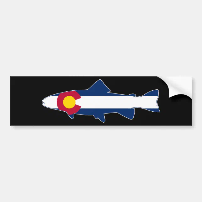 Colorado Flag Trout Fish Bumper Sticker | Zazzle