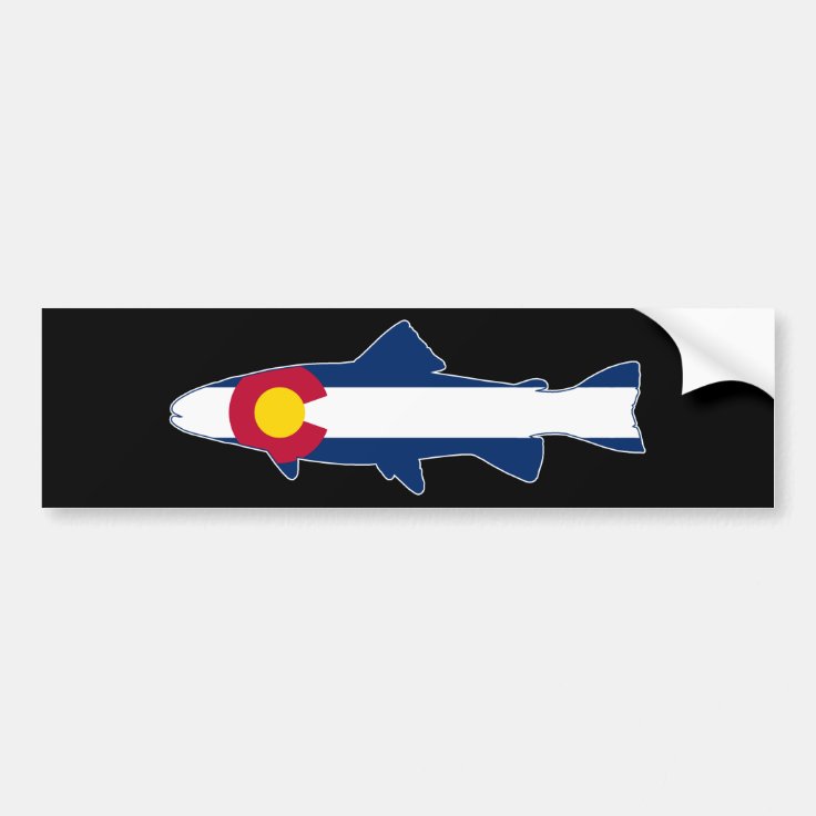 Colorado Flag Trout Fish Bumper Sticker | Zazzle