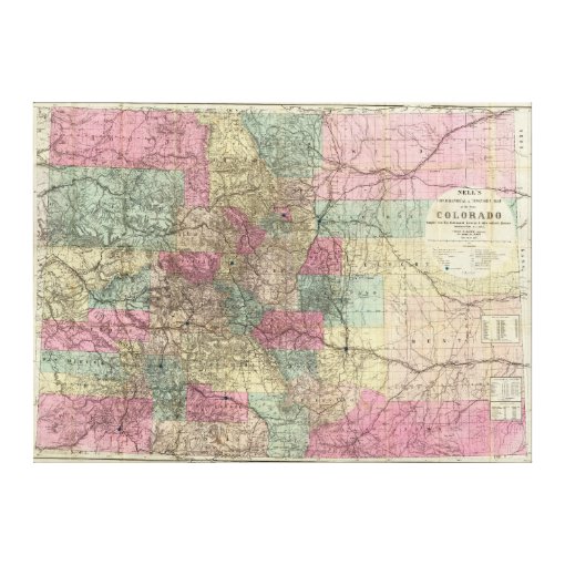Colorado Map with Cities (1884) Canvas Print | Zazzle