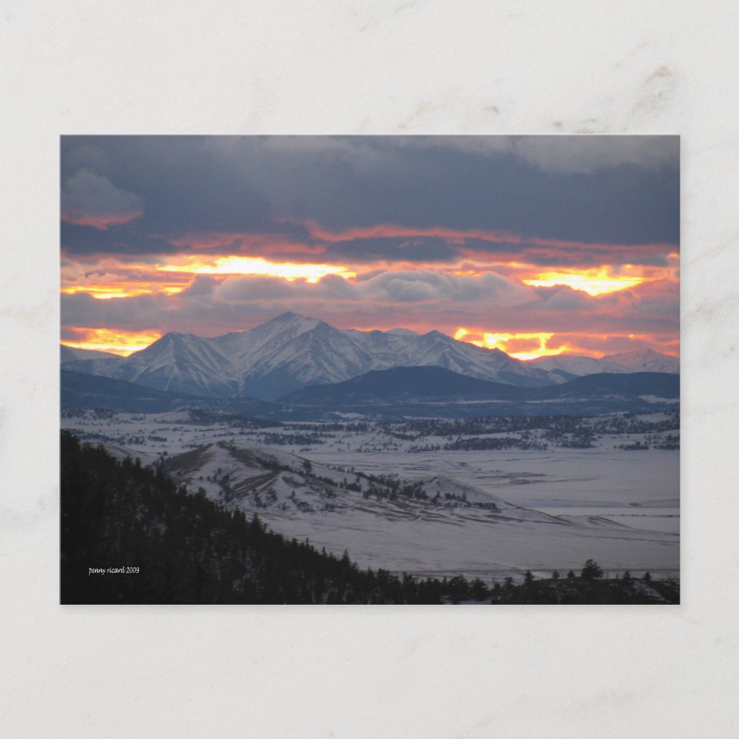 Colorado Mountain Sunset Postcard | Zazzle
