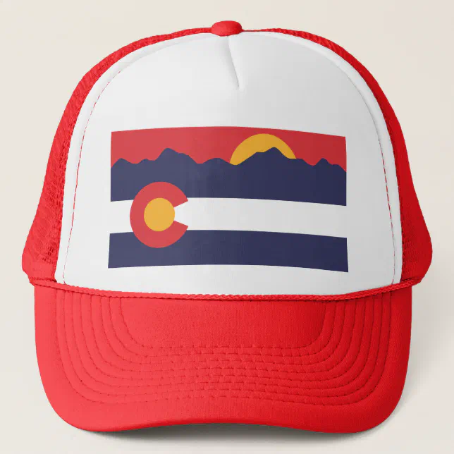 Colorado Mountains and Flag Hat | Zazzle