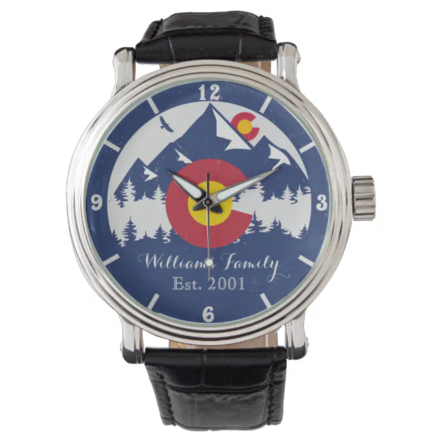 Colorado Mountains Vintage Co Flag Souvenirs Watch | Zazzle