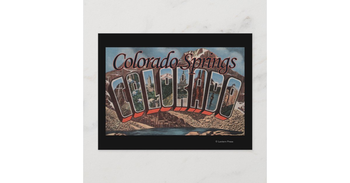 Colorado Springs, Colorado - Large Letter Scenes Postcard | Zazzle