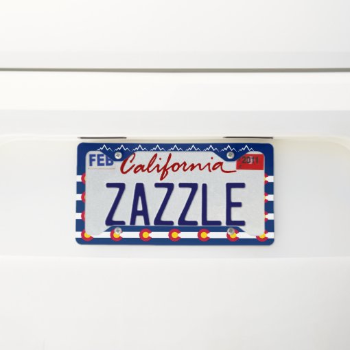 Colorado State Flag Mountains License Plate Frame | Zazzle