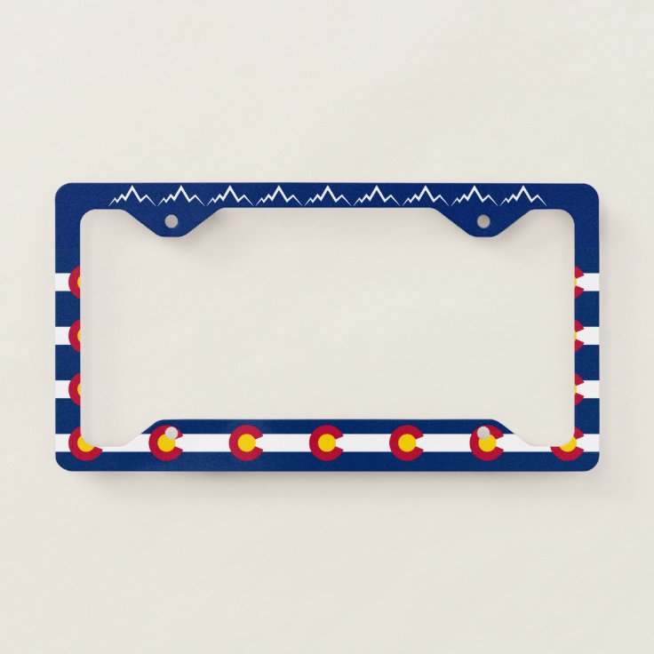 Colorado State Flag Mountains License Plate Frame | Zazzle