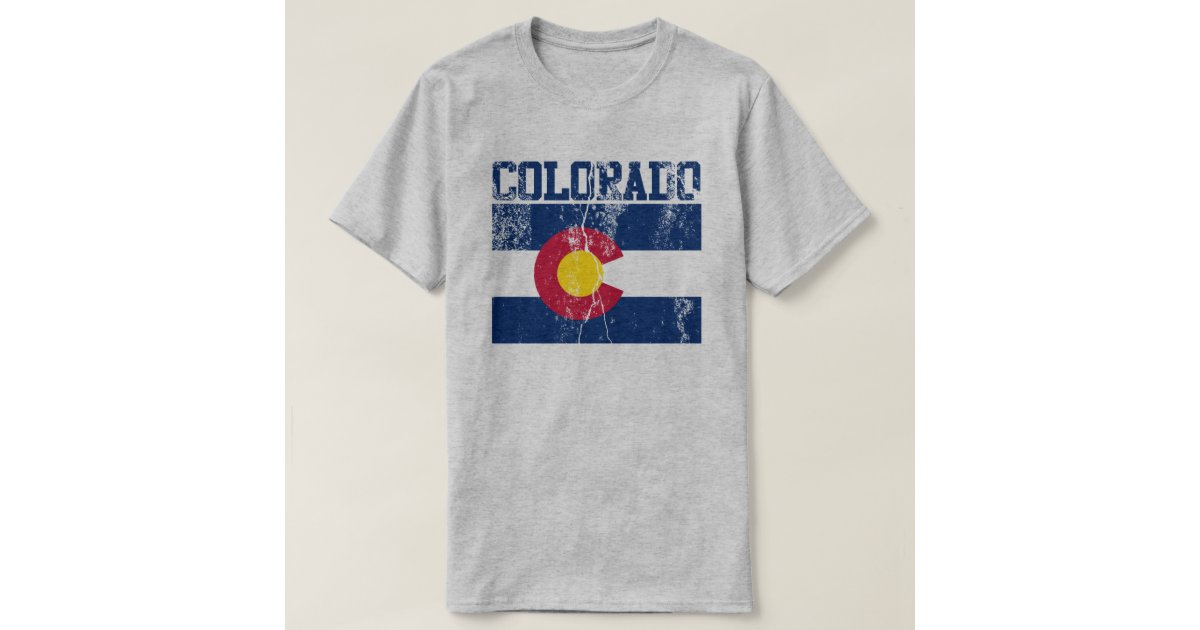 Colorado State Flag T-Shirt (Distressed) | Zazzle