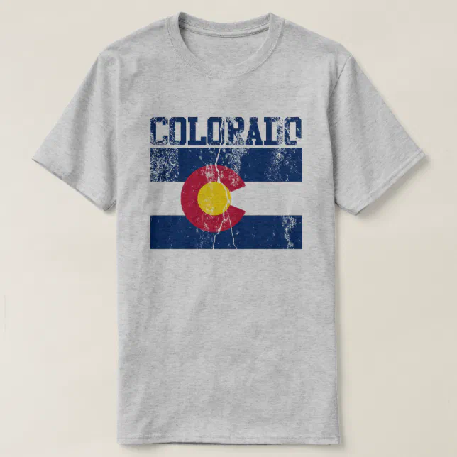 Colorado State Flag T-Shirt (Distressed) | Zazzle