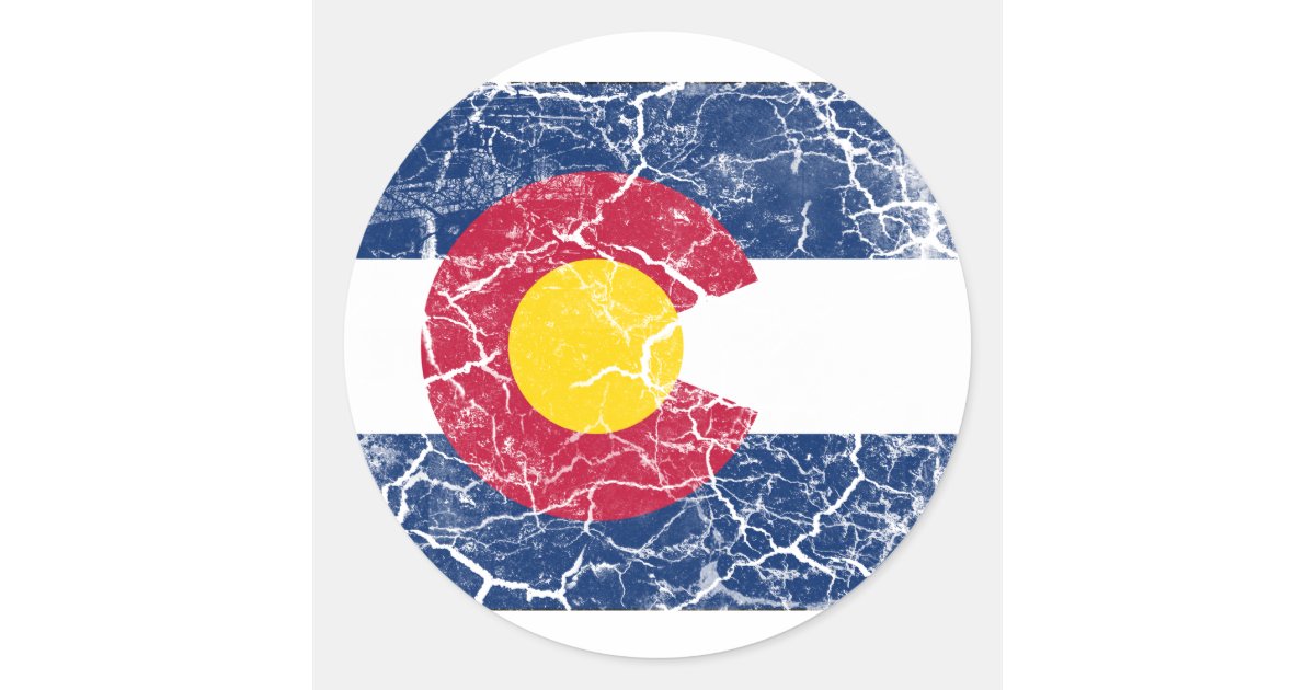 Colorado State Flag Vintage Classic Round Sticker | Zazzle