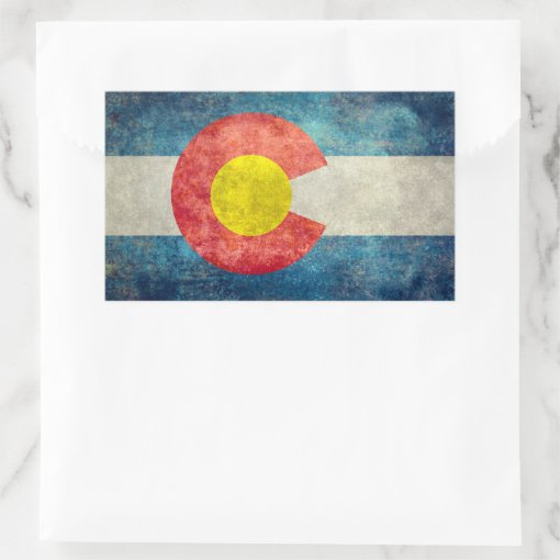 Colorado State flag with vintage retro grungy look Rectangular Sticker ...