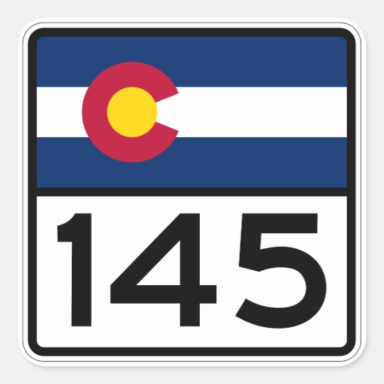 Colorado State Highway 145 Square Sticker | Zazzle.com