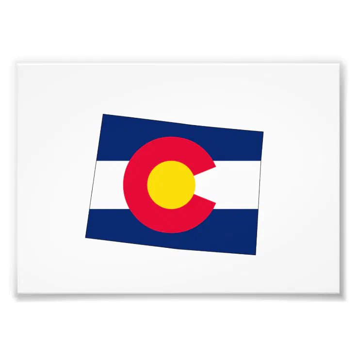 Colorado State outline Map and Flag Photo Print | Zazzle
