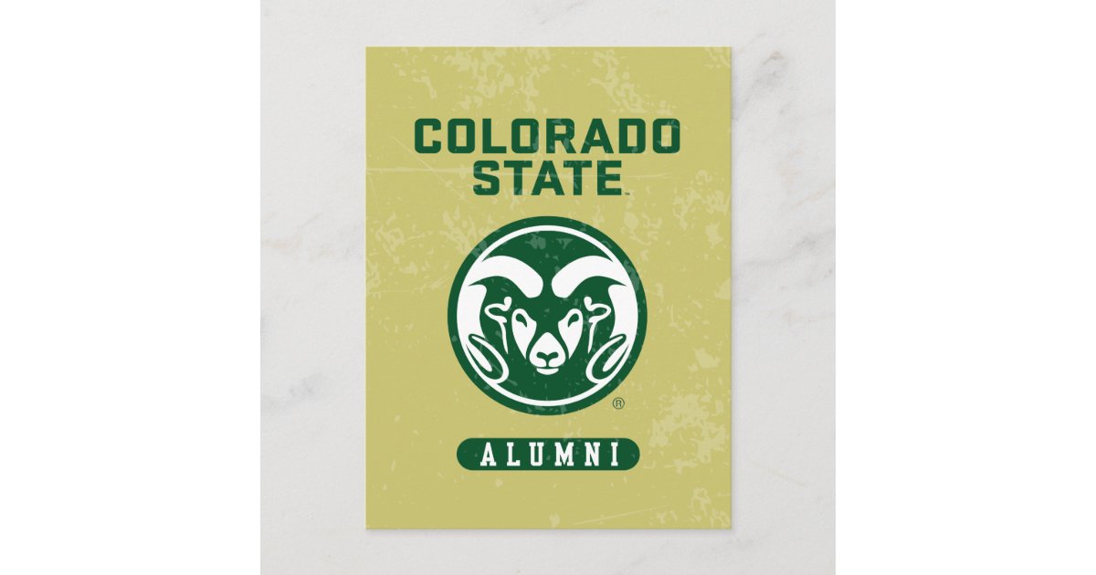 Colorado State University Alumni Logo Distressed Postcard | Zazzle