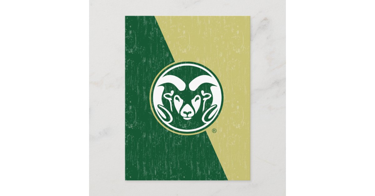 Colorado State University Color Block Distressed Postcard | Zazzle