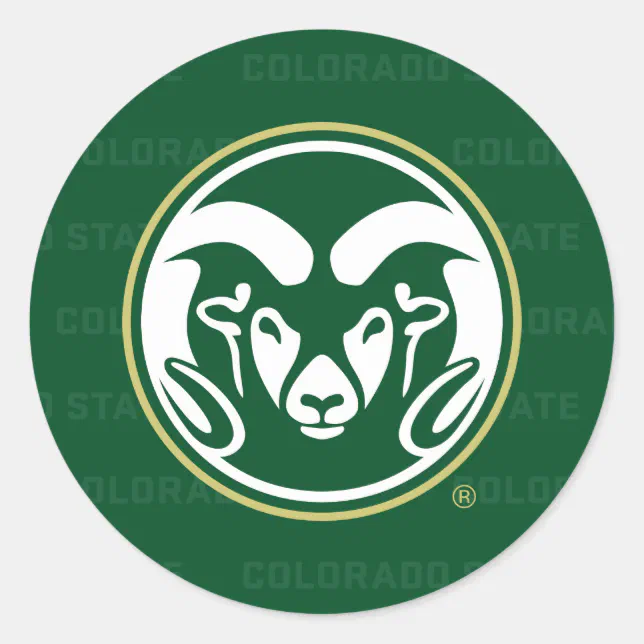 Colorado State University Logo Watermark Classic Round Sticker | Zazzle