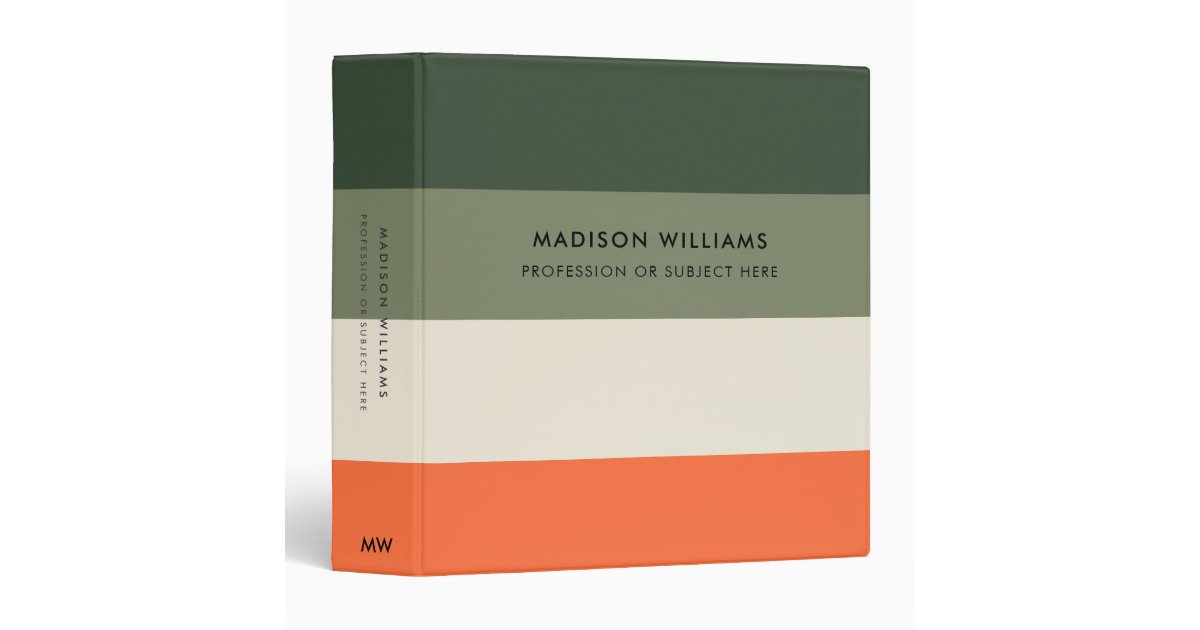 Colorblock Horizontal Stripe 3 Ring Binder | Zazzle