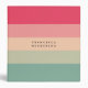 Colorblock Horizontal Stripe Pink & Green Monogram 3 Ring Binder | Zazzle