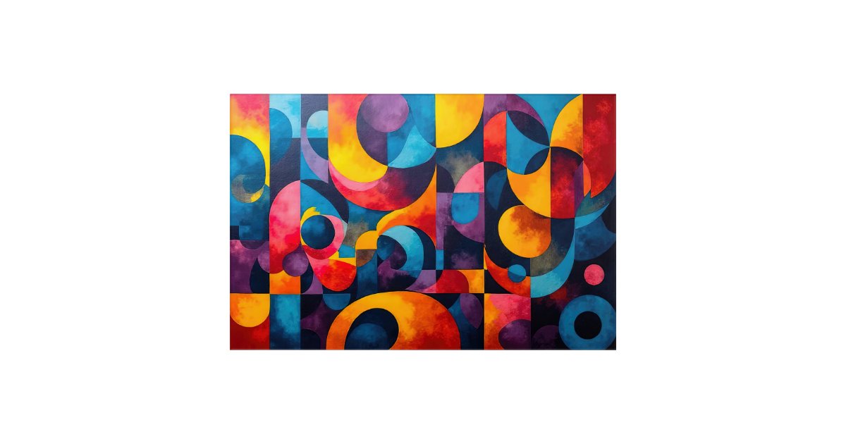 Colorcube 6 Colorful Cubism Acrylic Wall Art | Zazzle