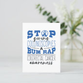 Colorectal Cancer Awareness Colonoscopy Bum Rap Postcard | Zazzle