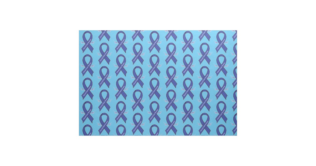 Colorectal Cancer Awareness Ribbon with Wings Fabric | Zazzle
