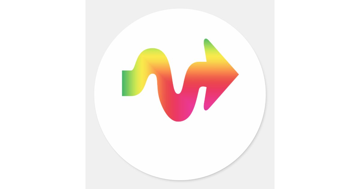 Colored Arrow Pointing To The Right Classic Round Sticker | Zazzle