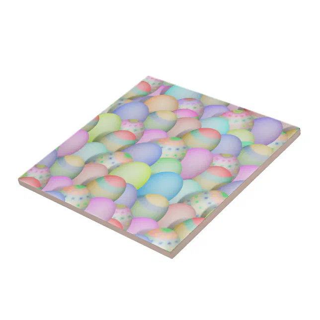 Colored Easter Eggs Background Ceramic Tile | Zazzle