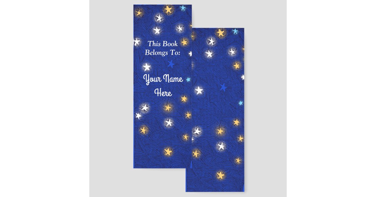Colored Evening Stars Etching Library of Custom Bookmarks | Zazzle