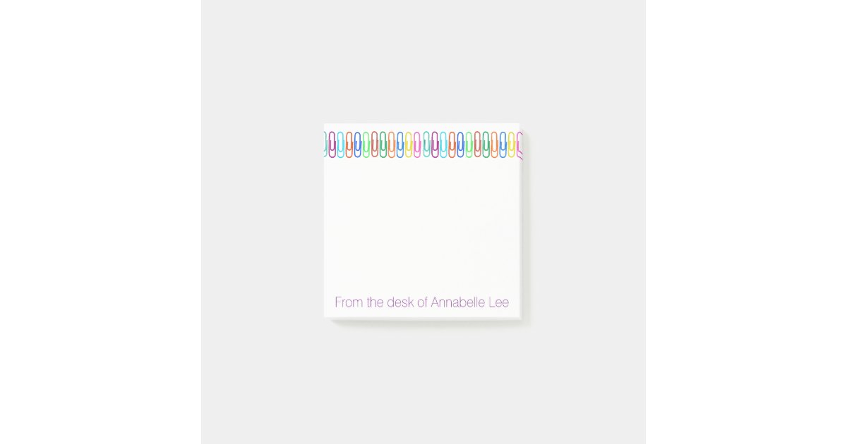 Colored Paperclips Post-it Notes | Zazzle