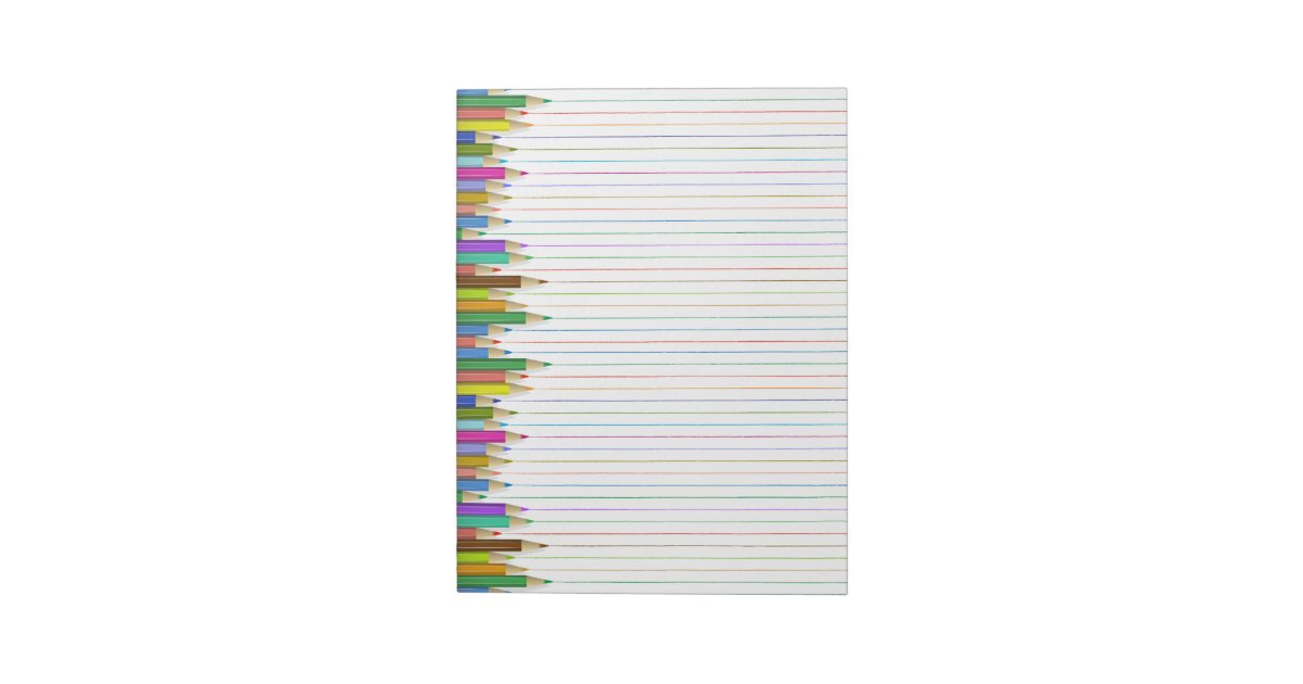 Colored Pencil Ruled Paper Notepad | Zazzle