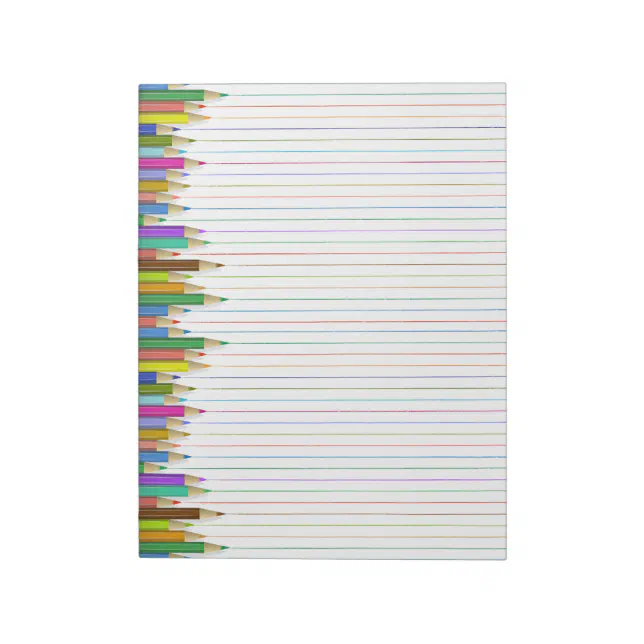 Colored Pencil Ruled Paper Notepad | Zazzle