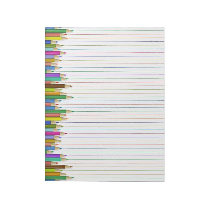 Colored Pencil Ruled Paper Notepad | Zazzle.com
