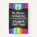 Colored Pencils Bathroom / Hall Pass Badge | Zazzle