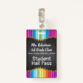 Colored Pencils Bathroom / Hall Pass Badge | Zazzle