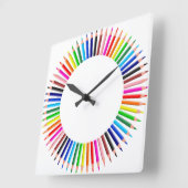 Colored pencils clock | Zazzle
