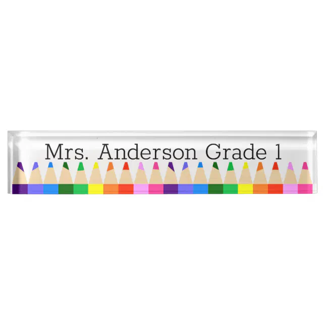 Colored Pencils Personalize Desk Name Plate | Zazzle