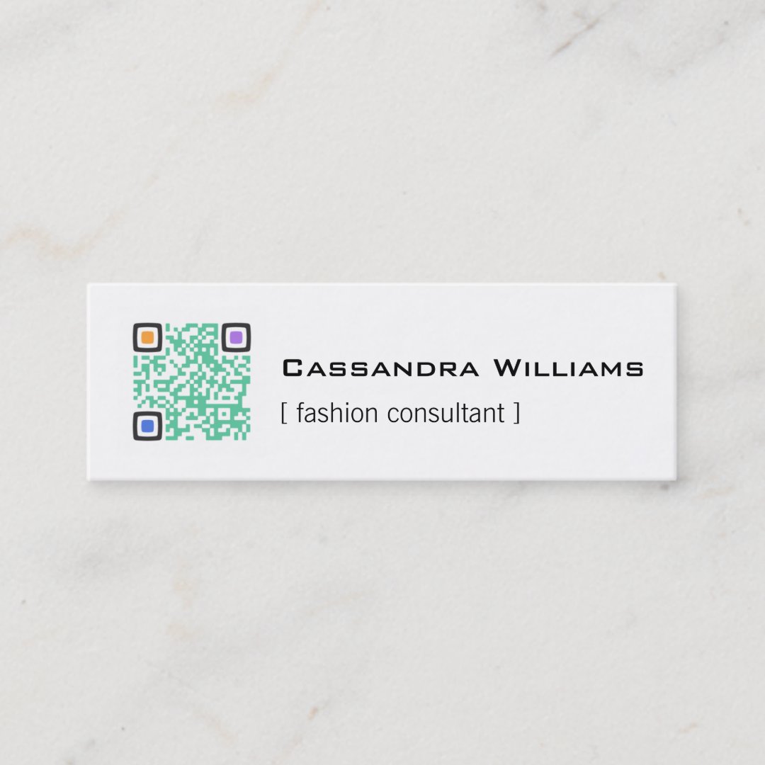 Colored QR CODE Mini Business Cards | Zazzle
