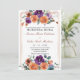Colores de boda morado y naranja quemado invitation | Zazzle