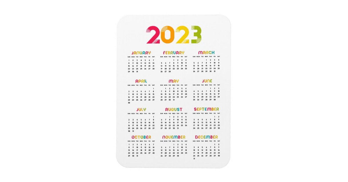 Colorful 2023 calendar magnet | Zazzle Colorful 2023 calendar magnet | Zazzle