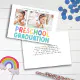 Colorful 2 Photo Preschool Graduation Party Invitation | Zazzle