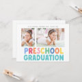 Colorful 2 Photo Preschool Graduation Party Invitation | Zazzle