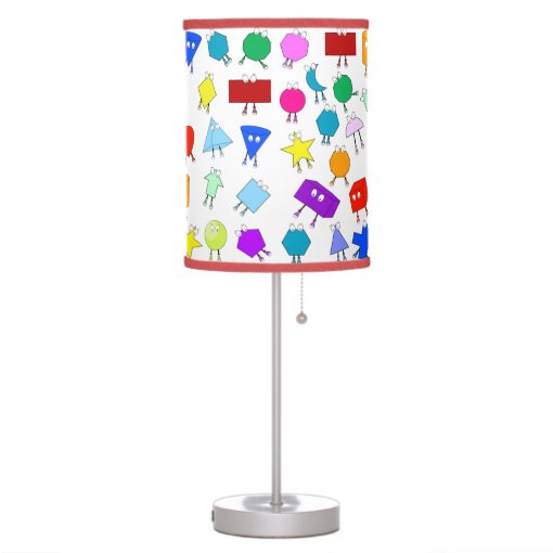 Colorful 2D & 3D Geometric Shapes Pattern for Kids Table Lamp | Zazzle