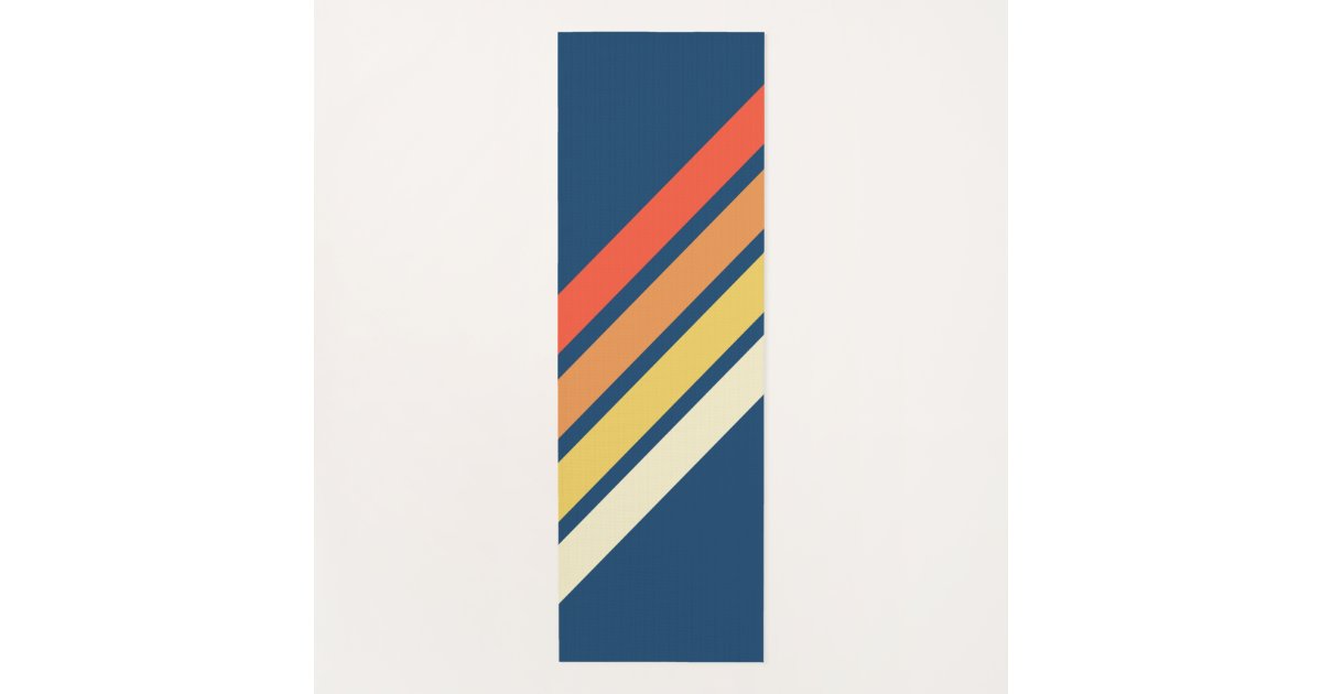Colorful 70s 80s Retro Striped Stripes Yoga Mat | Zazzle