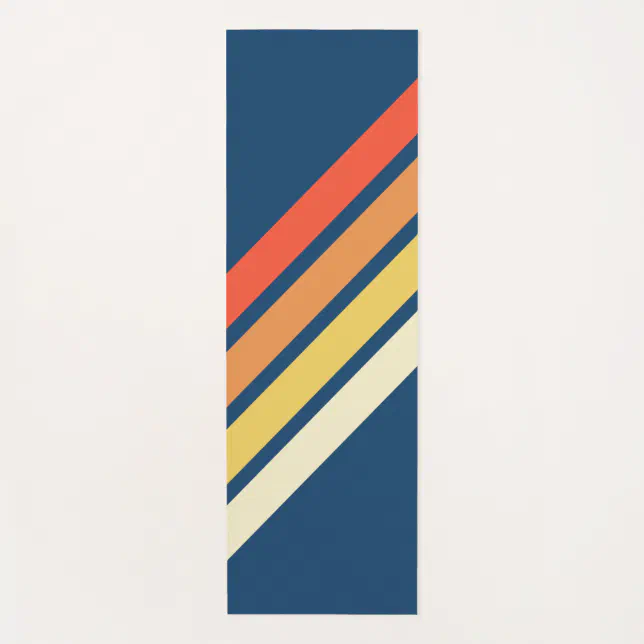 Colorful 70s 80s Retro Striped Stripes Yoga Mat | Zazzle