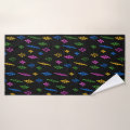Colorful 80's Retro Neon Lightning Pattern Bath Towel Set | Zazzle