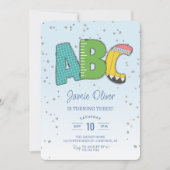 Colorful ABC Alphabet 3rd Birthday Party Invitation | Zazzle
