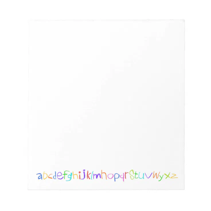 Colorful ABC Rainbow Crayons Kid's Handwriting Notepad | Zazzle