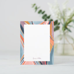 Colorful Abstract Art Personalized Flat Note Card | Zazzle