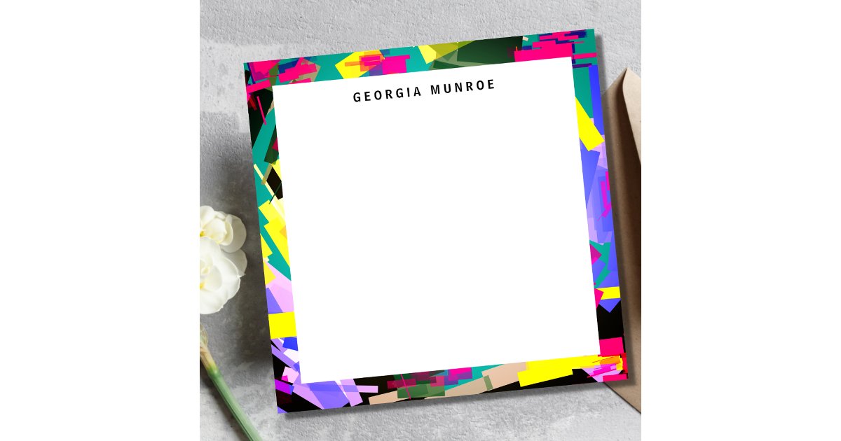 Colorful Abstract Art Personalized Stationery Note Card | Zazzle