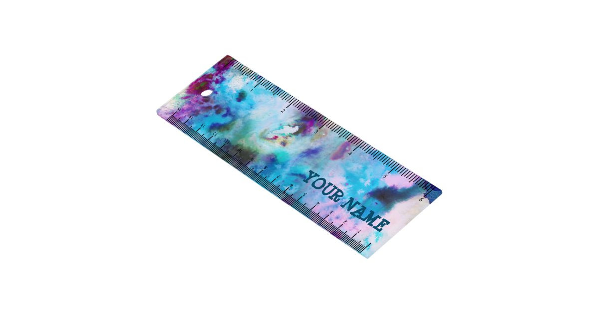 Colorful Abstract Art Watercolor CUSTOMIZE Ruler | Zazzle
